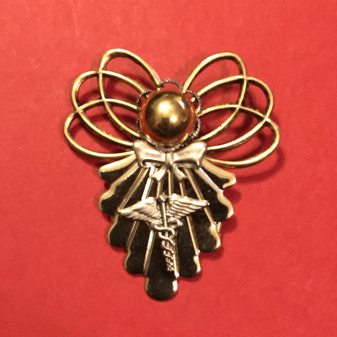 Medical Angel Pin: Antique Gold Doctor Gift - Etsy