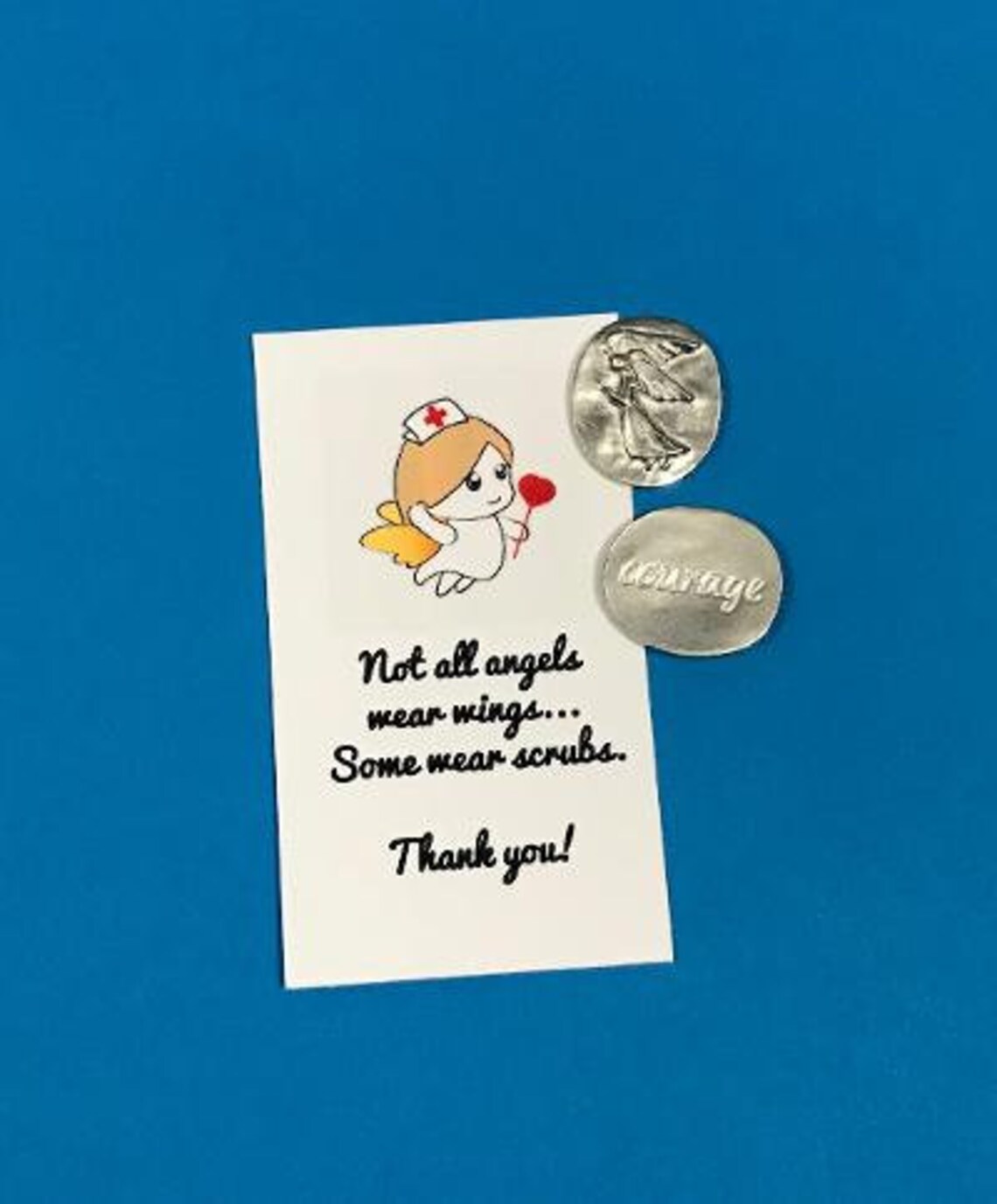 Nurse Angel Token Set: Appreciation Gift With Thank You Card - Etsy