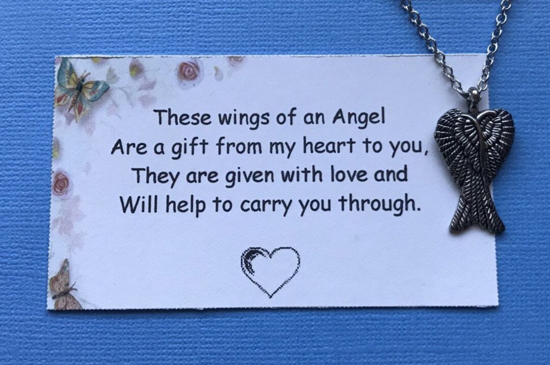 Angel Wing Pendant With Gift Card - Etsy
