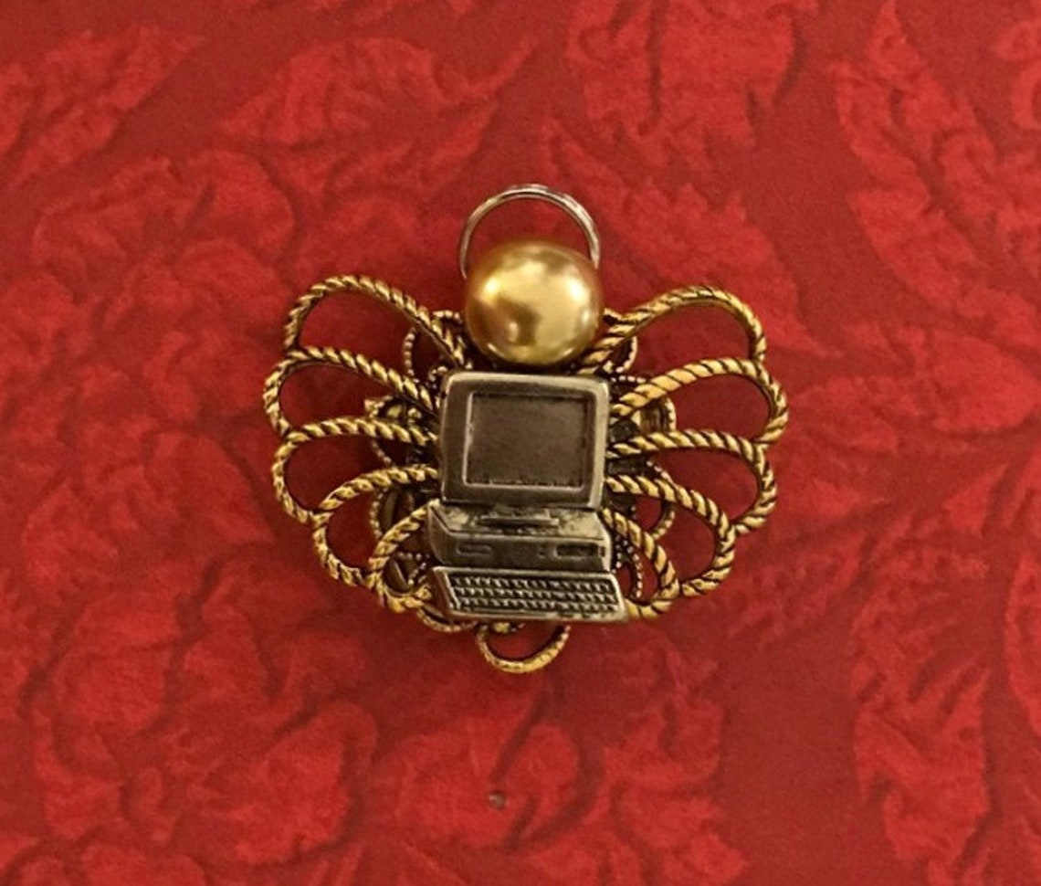 Computer Angel Pin - Etsy