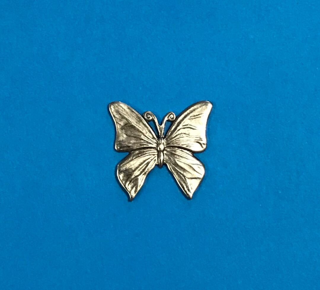 Antiqued Silver Pewter Butterfly Token (3/4"x 3/4") - Etsy