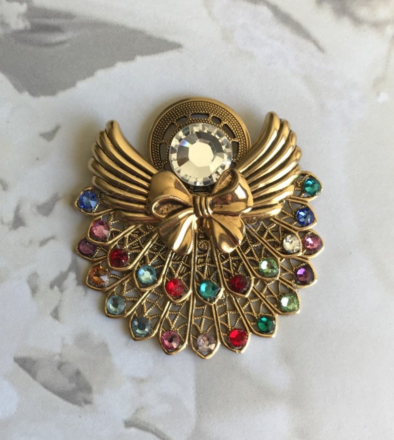 Birthstone Angel Pin 22 Stones 212 Double | Etsy