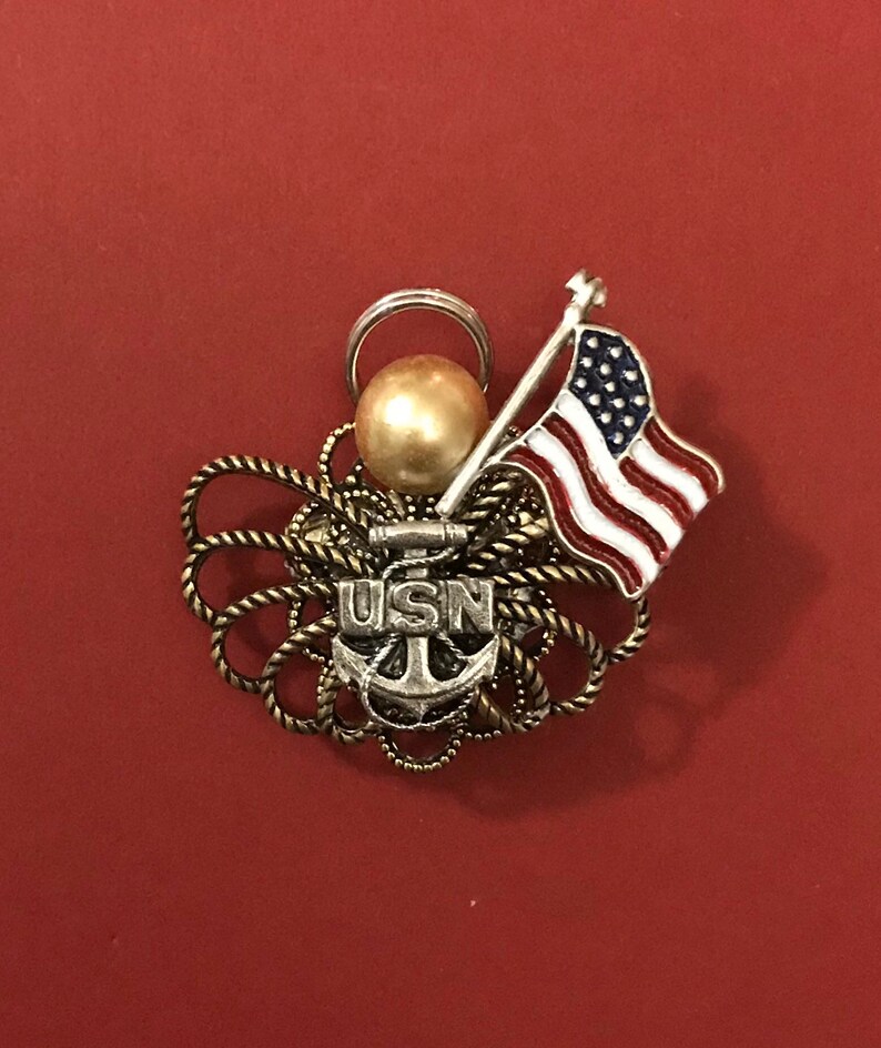 Navy Angel Pin | Etsy
