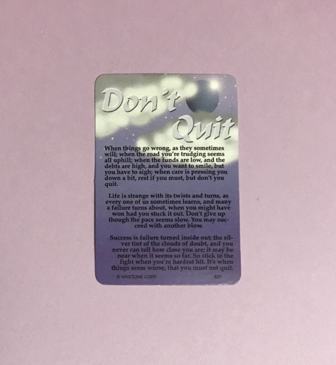 Don't Quit Card - Etsy