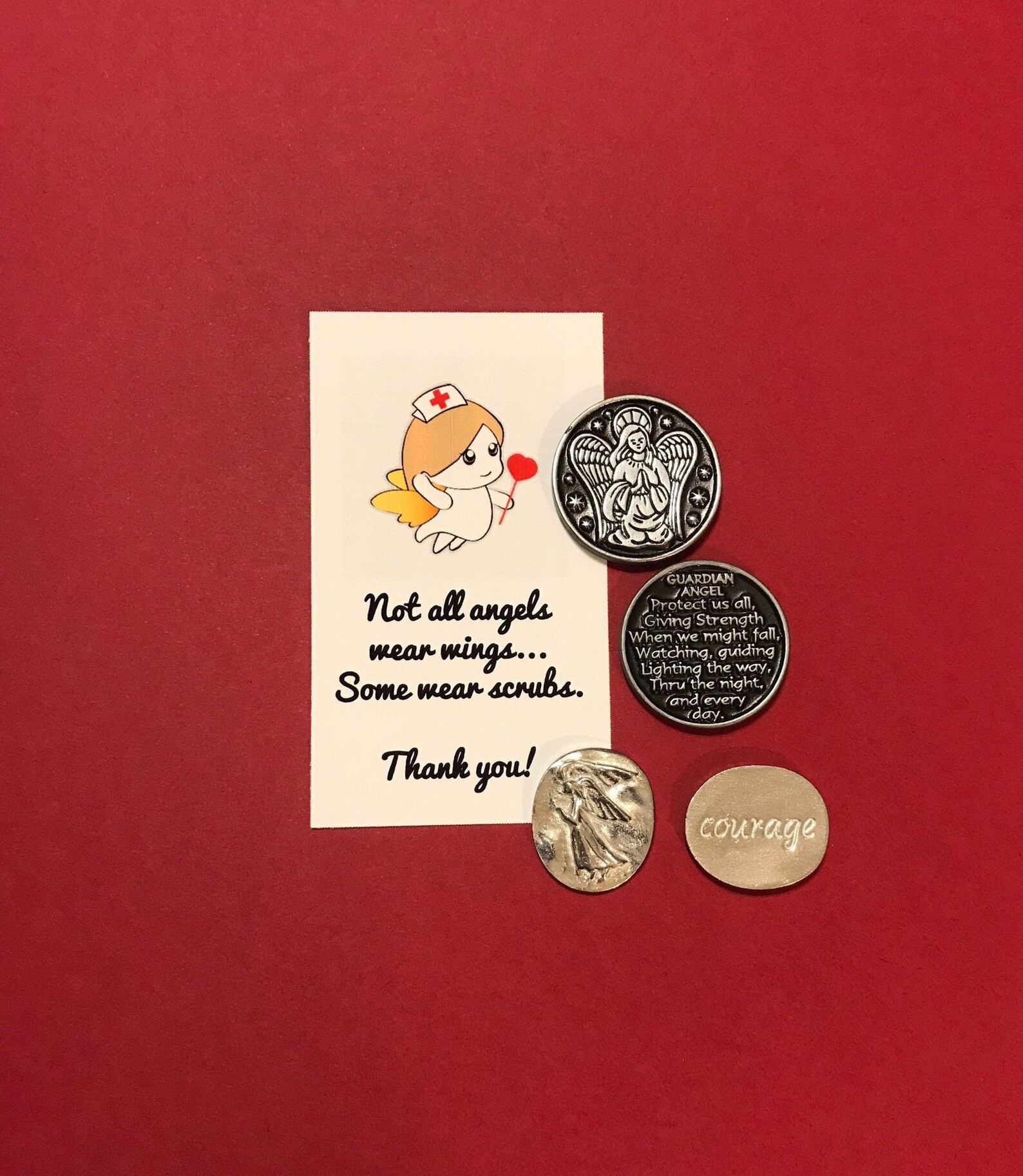 Nurse Angel Token Set: Appreciation Gift With Thank You Card - Etsy