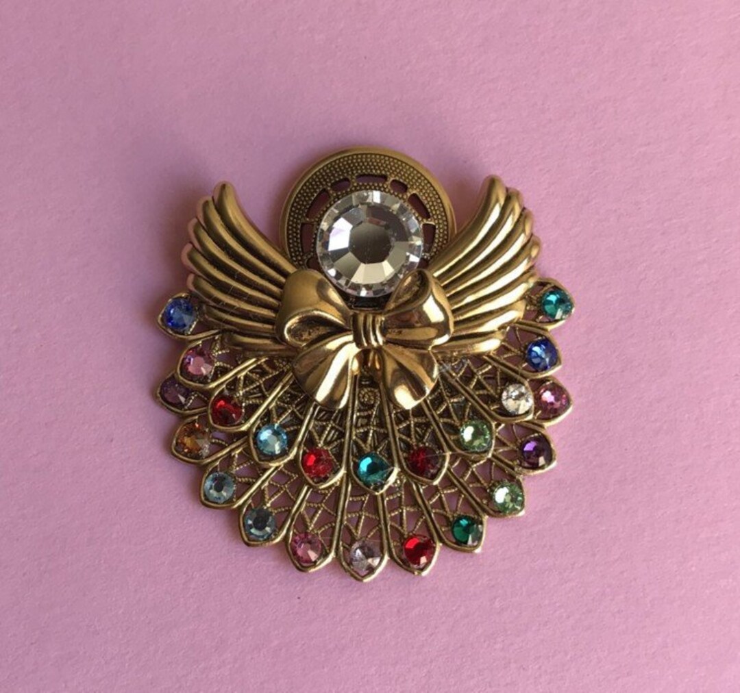 Birthstone Angel Pin (22 Stones) #212 Double - Etsy
