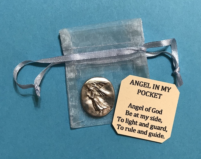 Angel Coin, Guardian Angel, Pocket Angel, Wood Engraved, KS Lasering ...