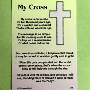 My Cross Poem Card - Etsy