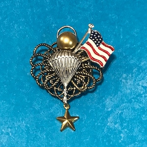 Airborne Blue Star----gold Star Angel Pin - Etsy