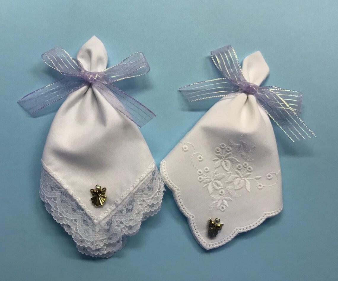 To Our Granddaughter Wedding Handkerchief Angel Pin Set | Etsy