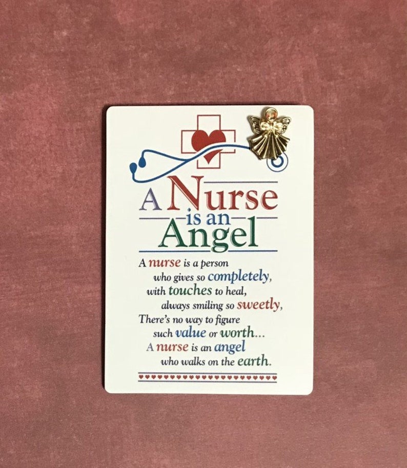 A Nurse is an Angel Pin & Poem Card | Etsy