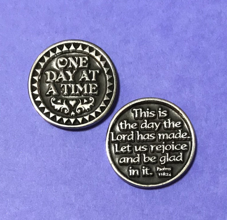 One Day at A Time Pocket Token - Etsy