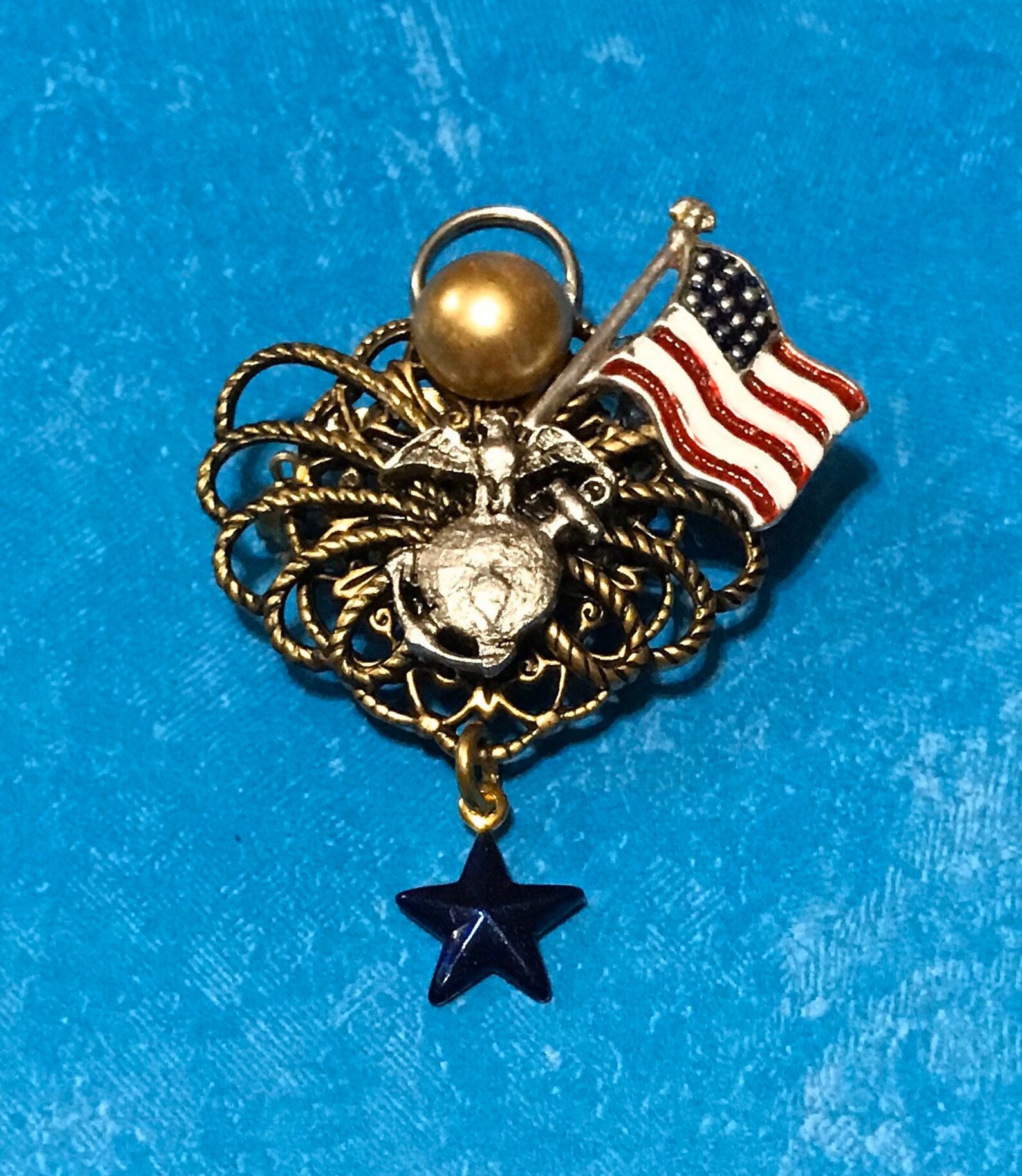 Marines Blue StarMarines Gold Star Angel PinMilitary Pin | Etsy