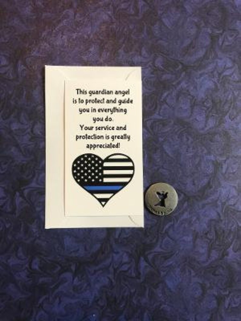 Police Officer's Guardian Angel Token Set - Etsy