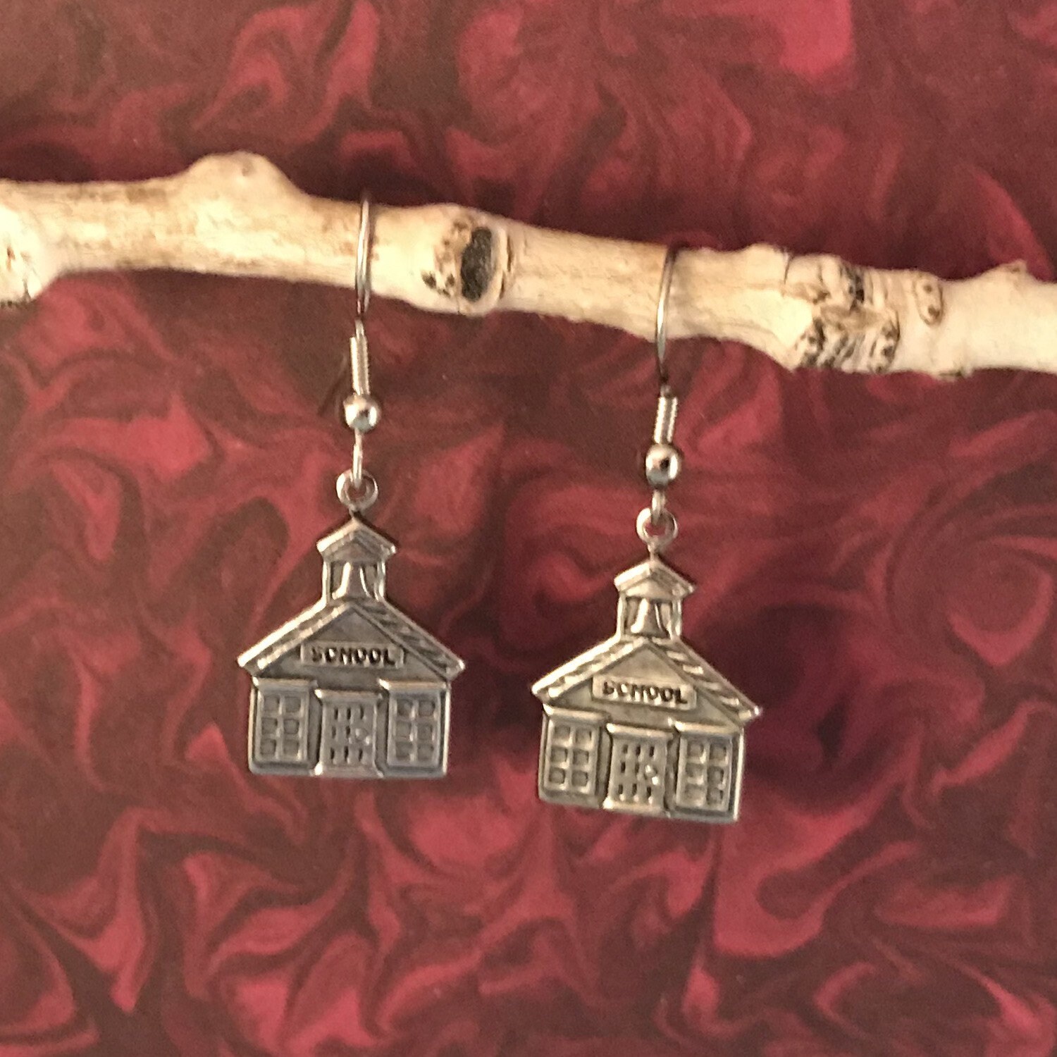 School Earrings, Schoolhouse Earrings - Etsy