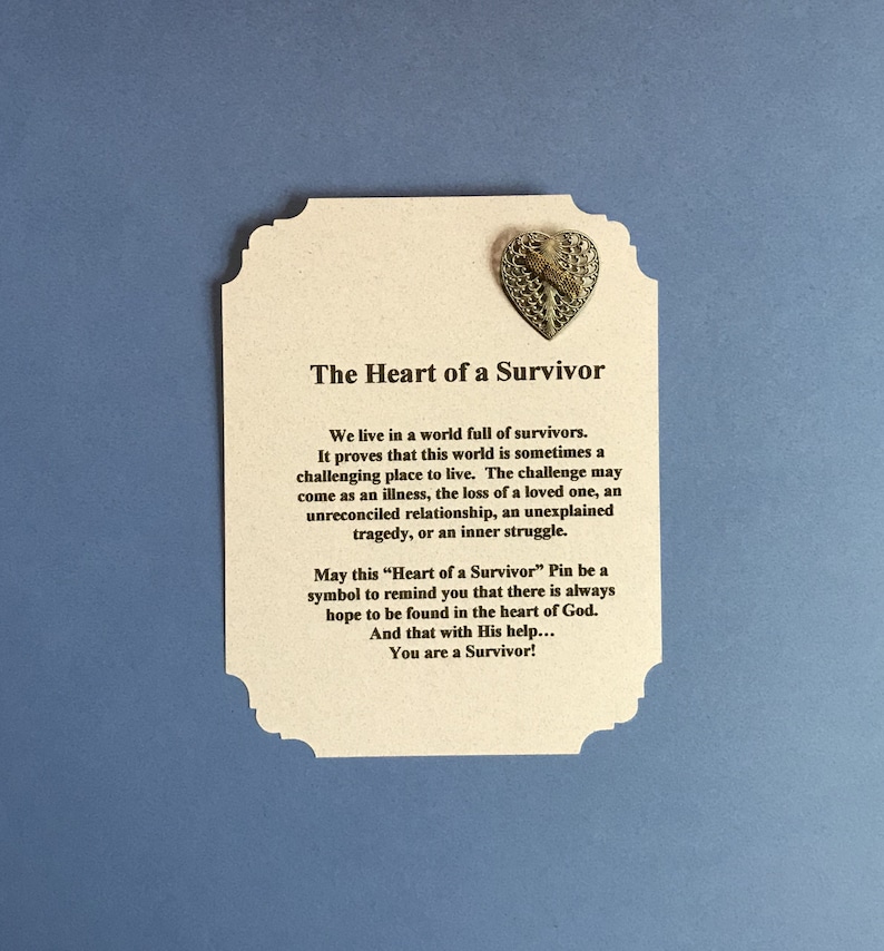 Heart of a Survivor Poem & Pin Set - Etsy