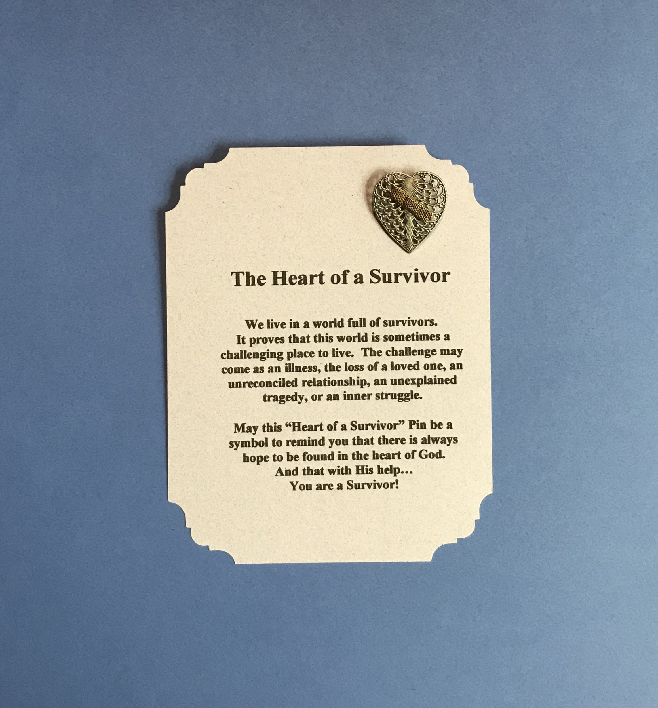 Heart of a Survivor Poem & Pin Set - Etsy