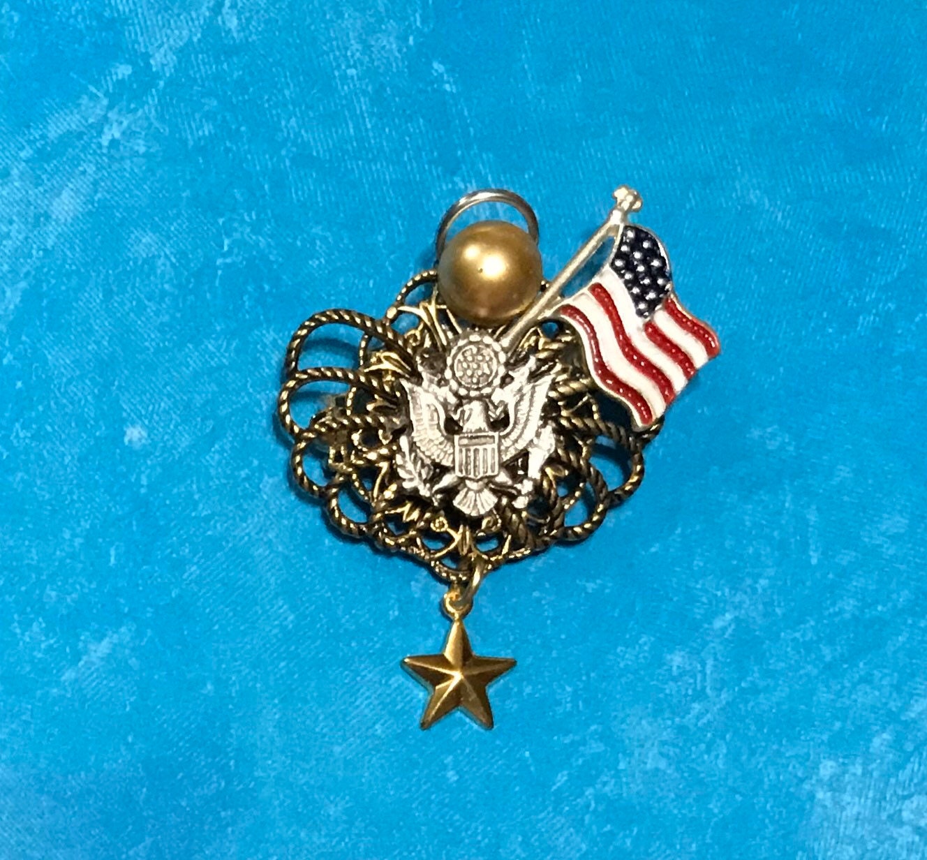 Army Blue Star-army Gold Star Angel Pin - Etsy