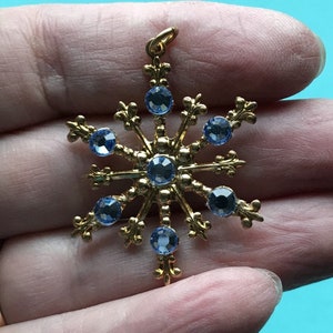 Sapphire Crystal Snowflake Necklace or Earrings - Etsy