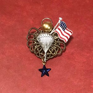 Airborne Blue Star----gold Star Angel Pin - Etsy
