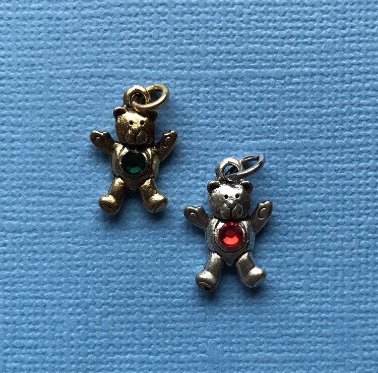 Birthstone Bear Charm - Etsy