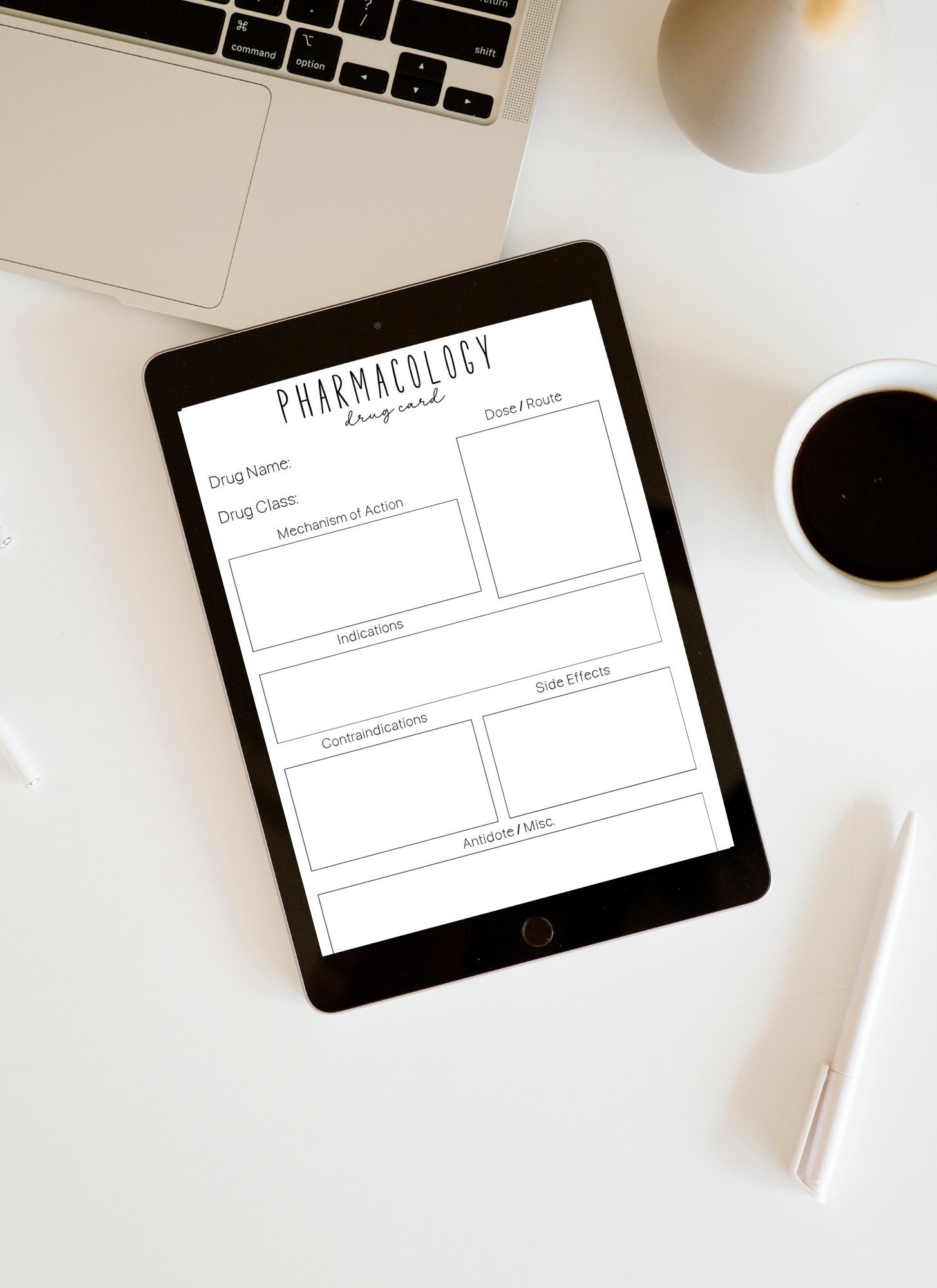 Pharmacology Drug Medication Flash Card Editable Digital Template ...