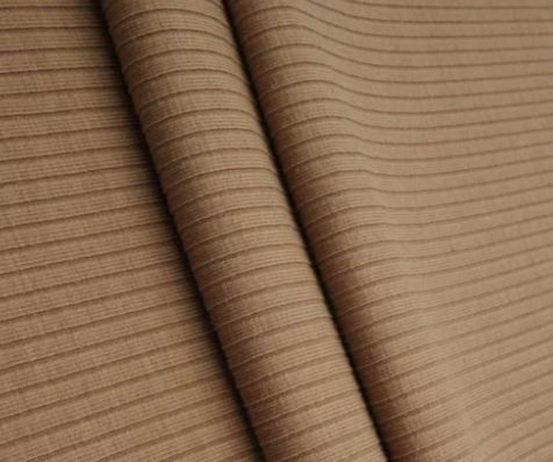 Solid Camel Heavy Rib Knit Fabric by the Yard Heavy Yummy Rib Knit ...