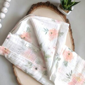 Pink Floral Swaddle Baby Girl Swaddle Blanket Newborn Girl Gift Double ...