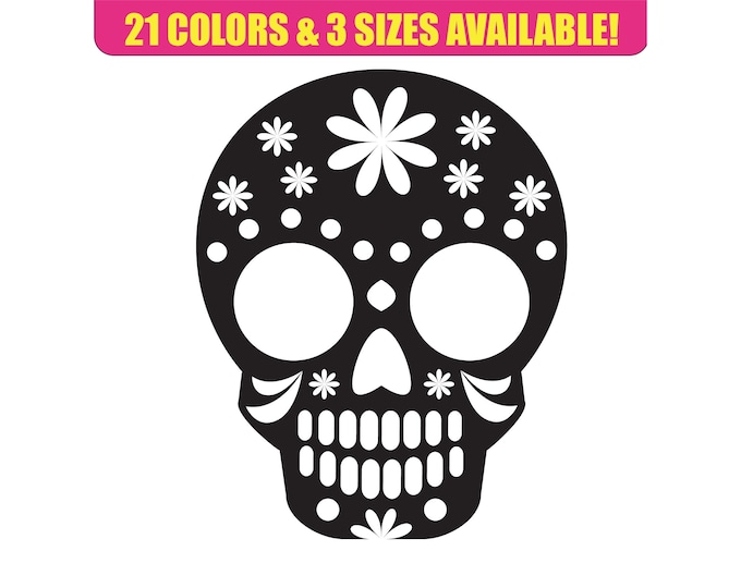 Sugar Skull Decal Sugar Skull Sticker Sugar Skull Laptop Decal Sugar