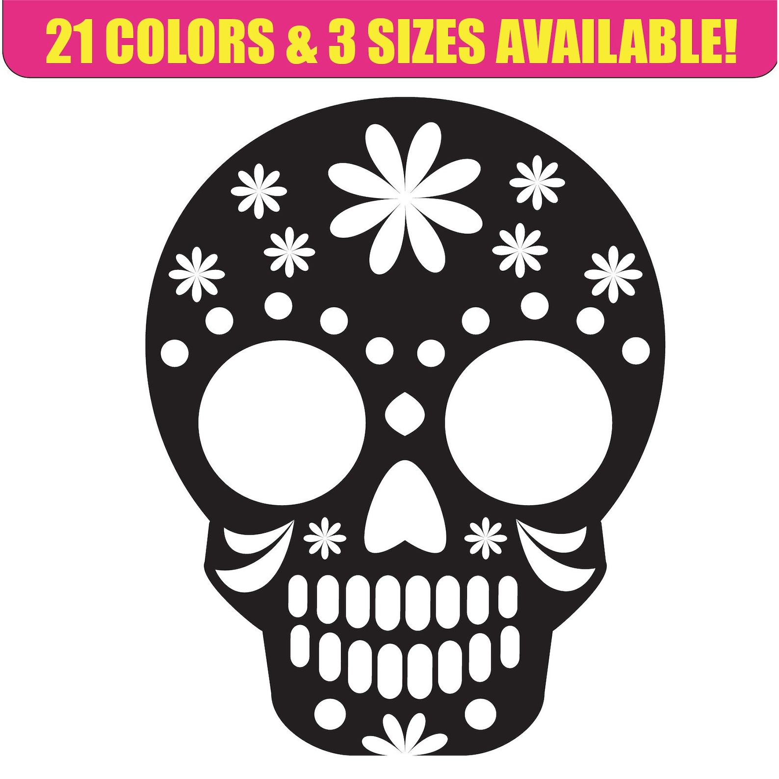 Sugar Skull Decal Sugar Skull Sticker Sugar Skull Laptop - Etsy