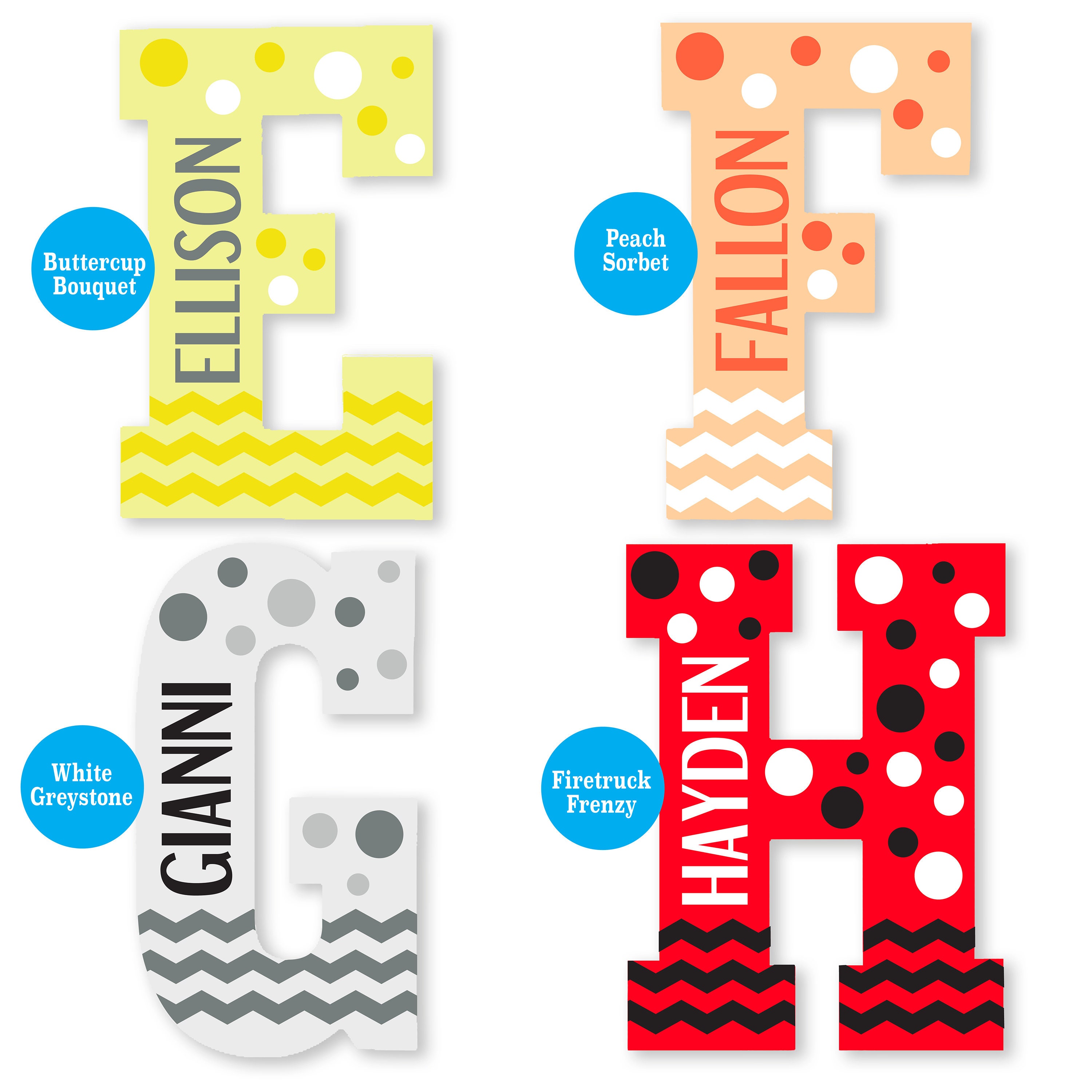 Personalized Baby Name and Initial Wall Art, Kids Door Sign, Baby Name ...