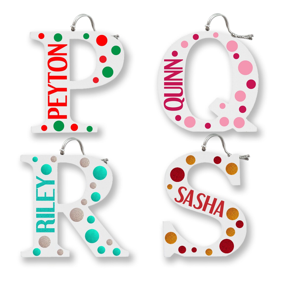 Personalized Name & Initial Christmas Ornament Monogrammed - Etsy