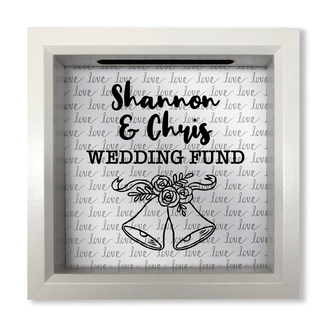 Personalized Wedding Fund Bank, Wedding Fund Piggy Bank, Wood Shadow ...