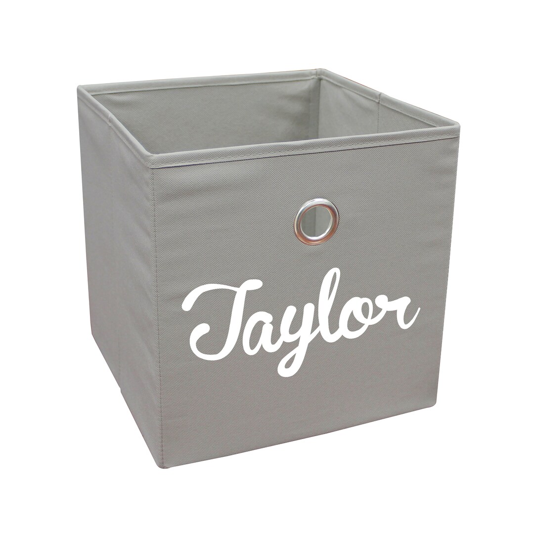 Personalized Storage Bin, Custom Fabric Cube Organizer, Storage Tote ...