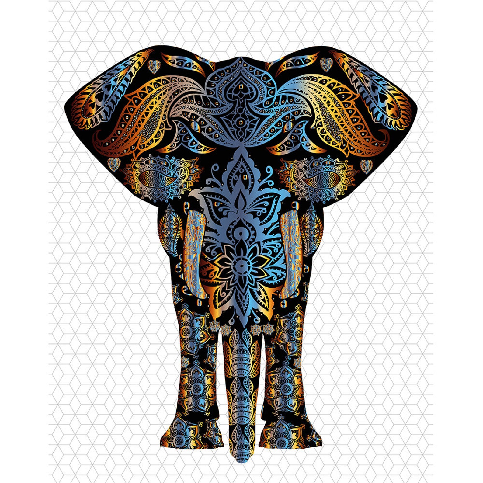 Elephant Print, Elephant Art , Safari Decor, Batik Wall Art, Elephant ...