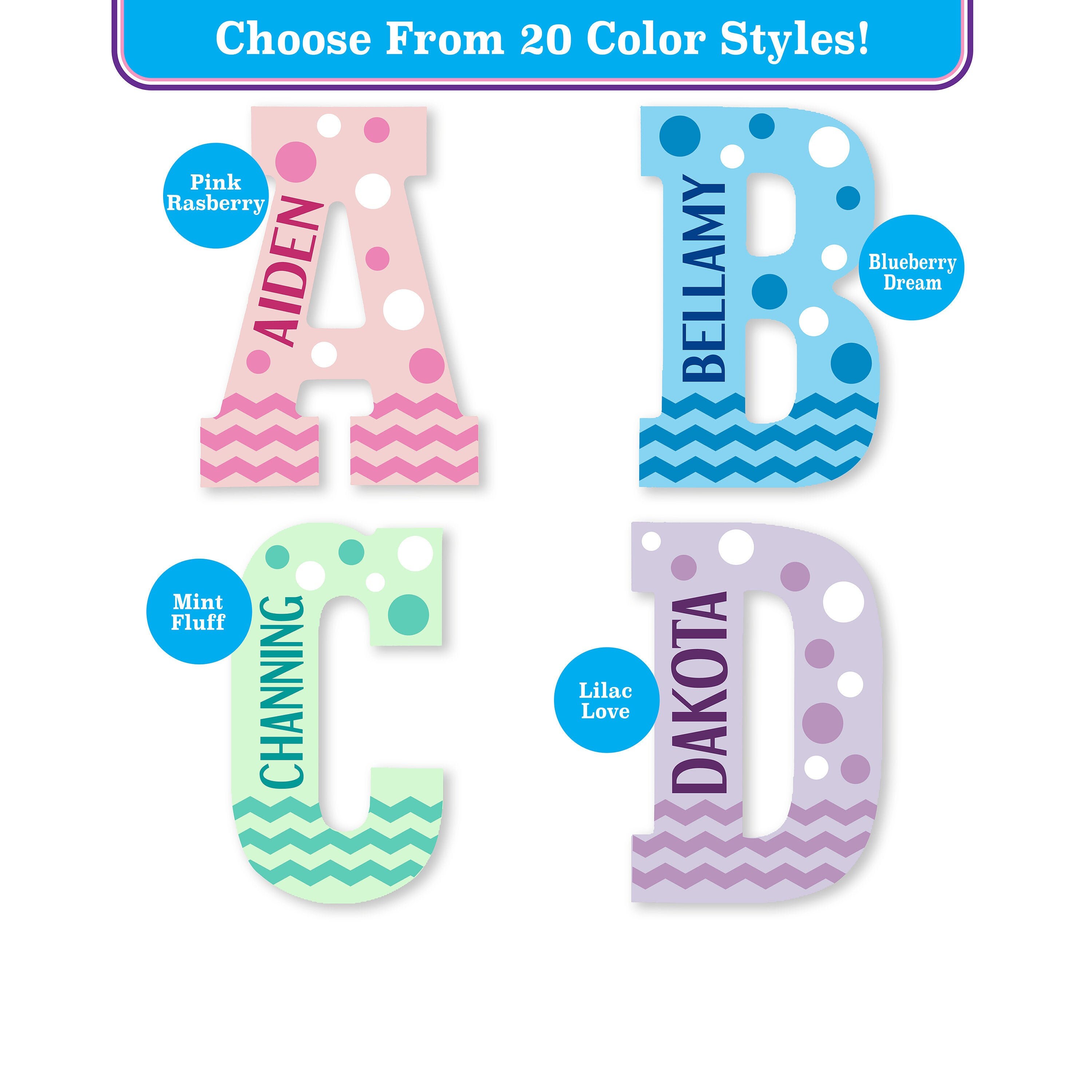 Personalized Baby Name and Initial Wall Art, Kids Door Sign, Baby Name ...