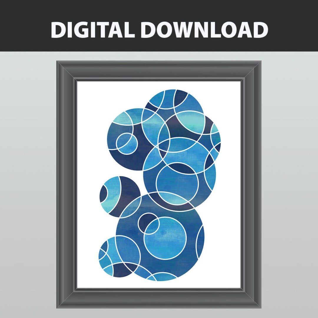 Geometric Print - Geometric Art - Blue Decor - Geometric Wall Art ...
