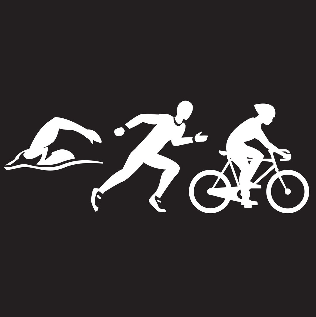 Triathlon Decal, Swim, Bike, Run Decal, Triathlon Sticker, Triathlon ...