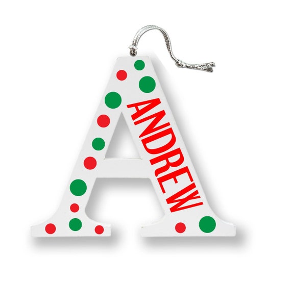 Personalized Name & Initial Christmas Ornament Monogrammed - Etsy