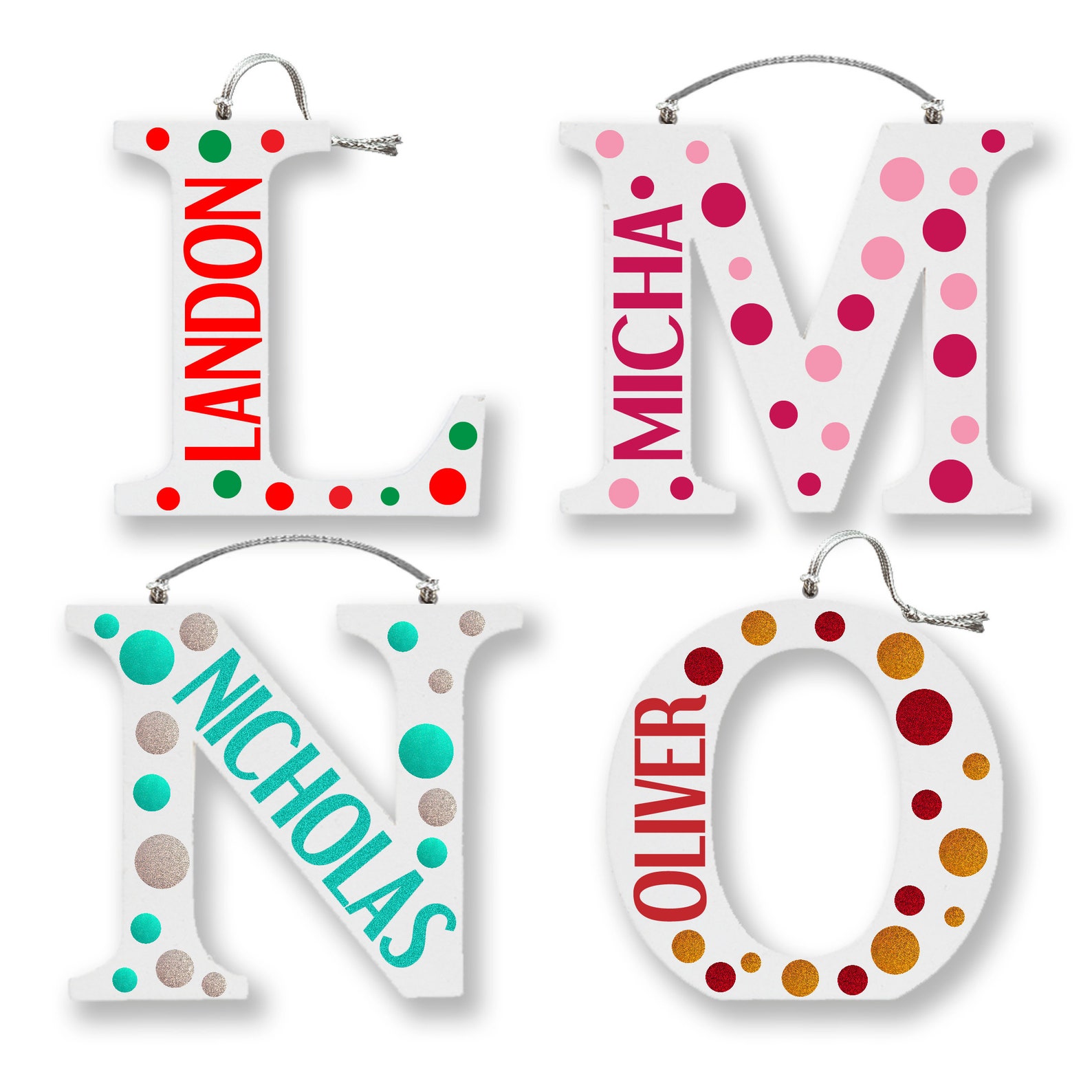 Personalized Name & Initial Christmas Ornament, Monogrammed Christmas ...