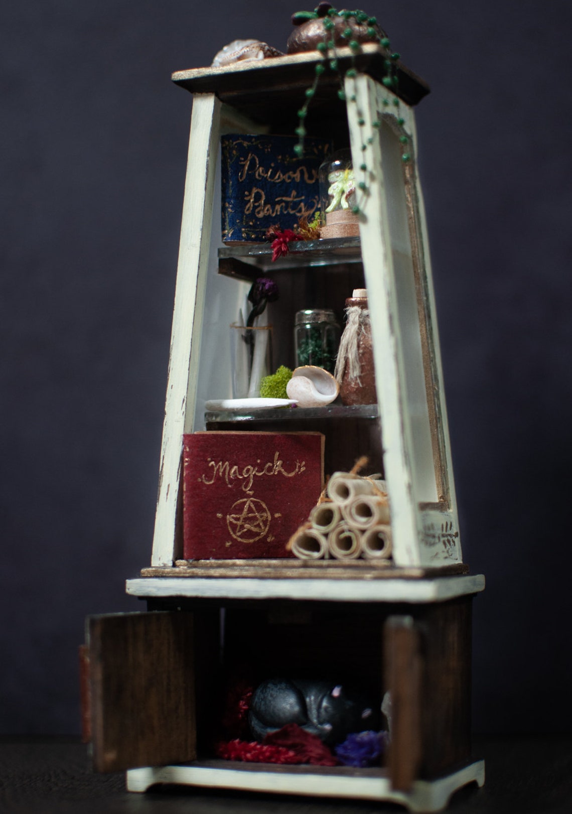 Ooak Witch Shelf Apothecary Cabinet 1 12 Scale Dollhouse Etsy
