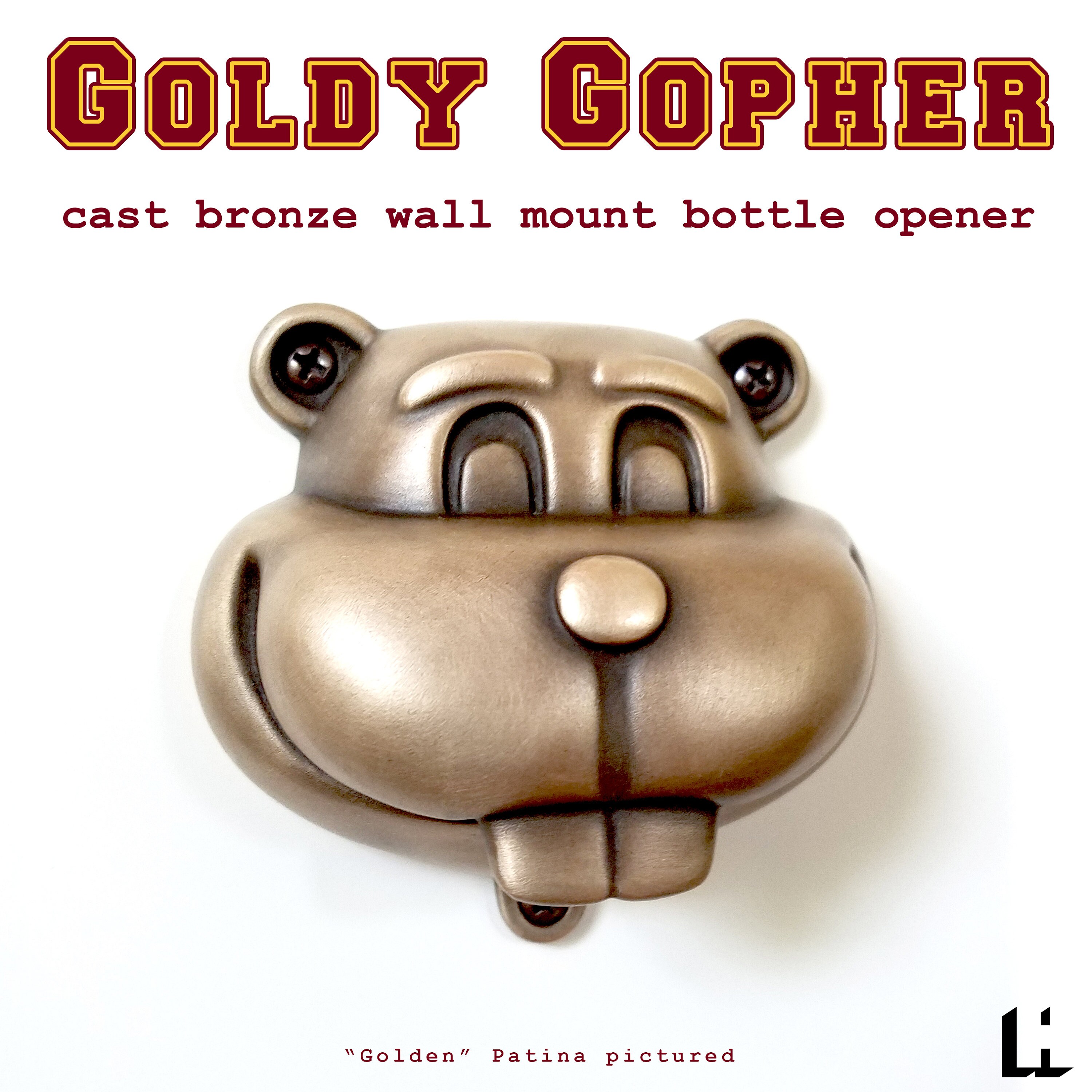 BOTTLE OPENER WALL Mount Cast Bronze Sculpture: the Gopher - Etsy