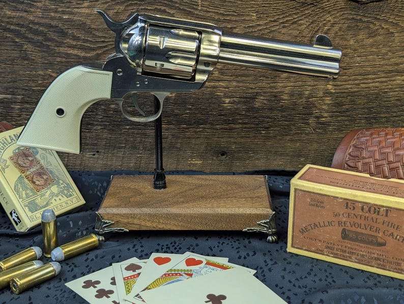 Walnut Wood Pistol Display Base - Revolver Stand - Etsy