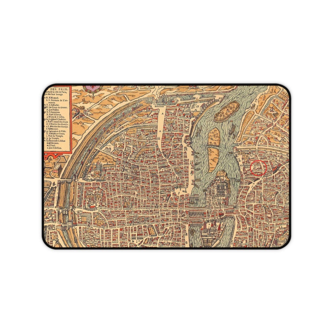 Vintage Map Desk Mat, Map Office Decor, Antique Map Mouse Pad, Travel ...