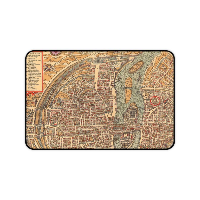 Vintage Map Desk Mat, Map Office Decor, Antique Map Mouse Pad, Travel ...