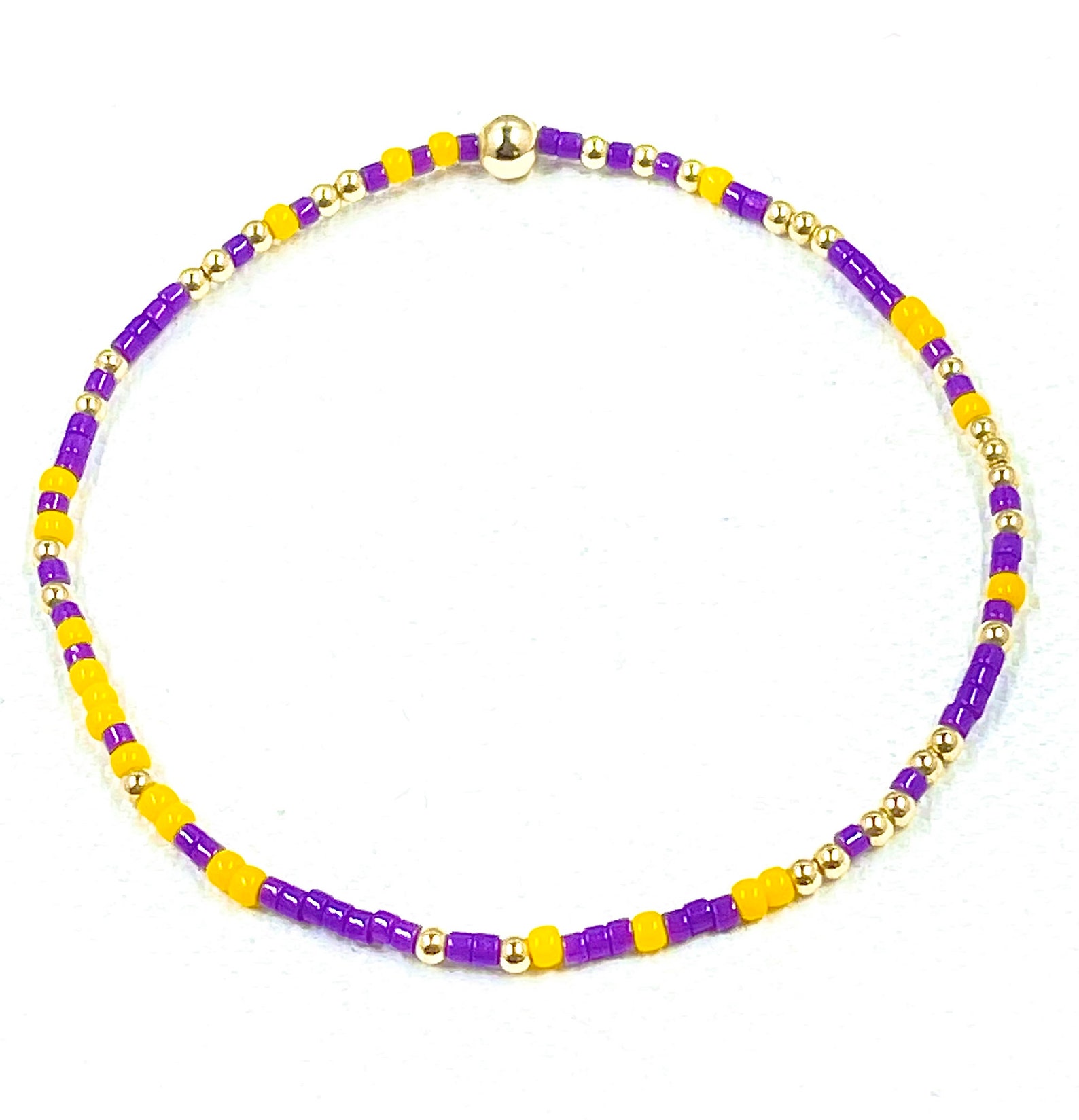 Purple and Gold LSU Gameday Bracelets. 14k Gold Filled - Etsy