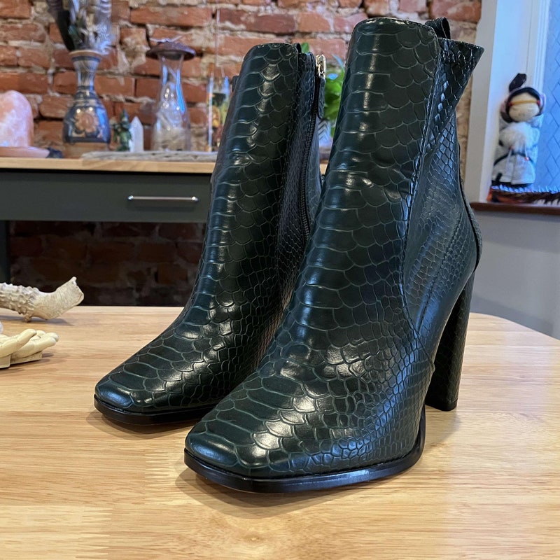 Faux Snake Skin Heels - Etsy