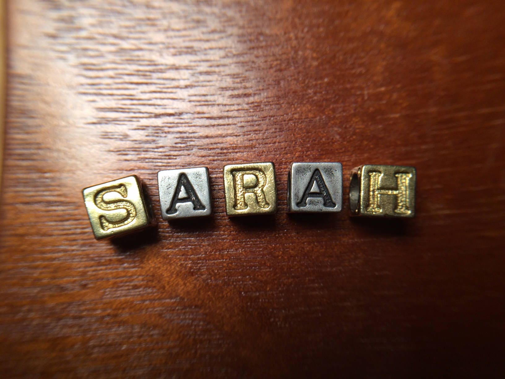 Sarah Name Necklace Charms Gold & Silver - Etsy UK
