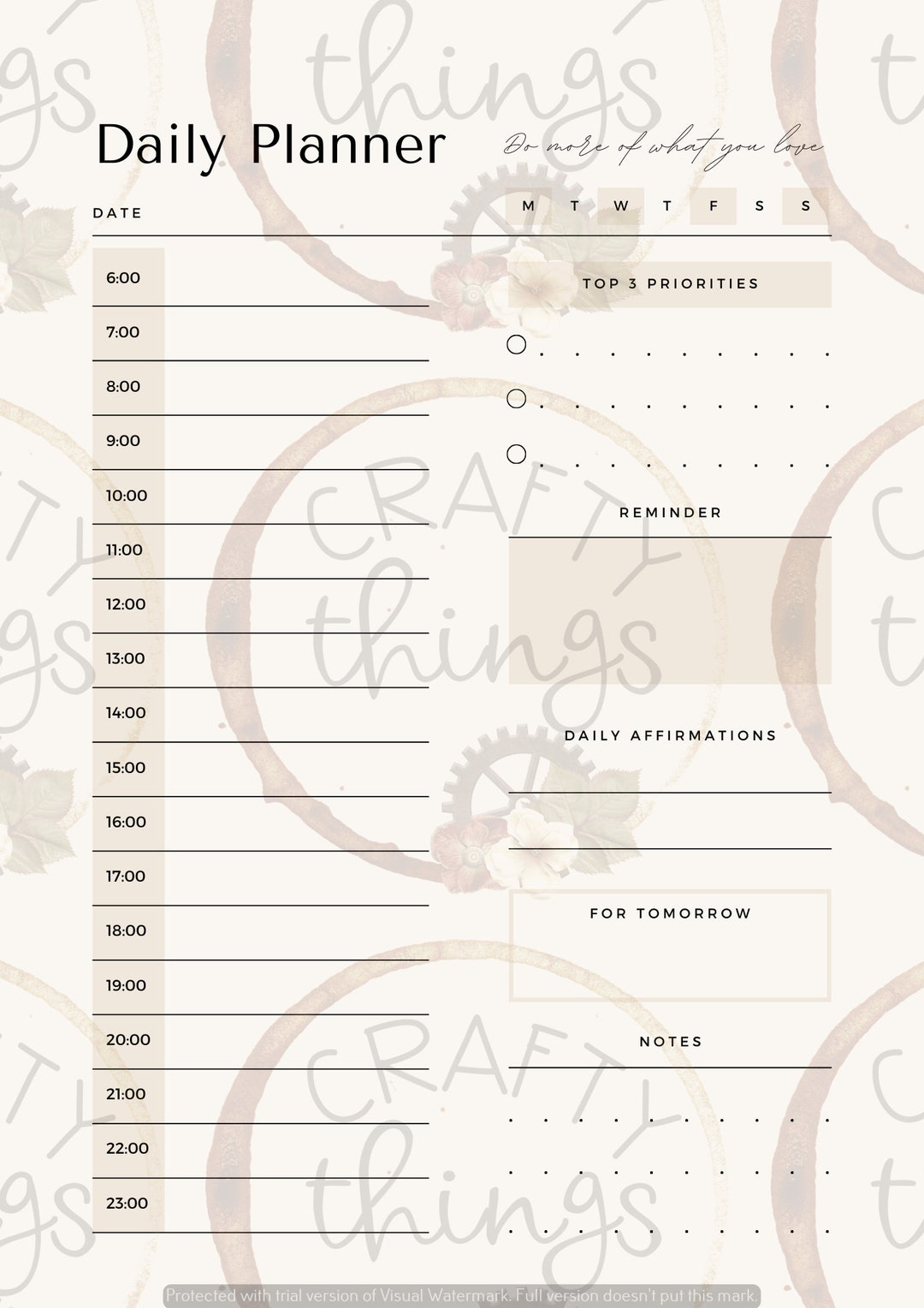 Self Care Worksheet, Planner, Daily Planner, Print at Home - Etsy