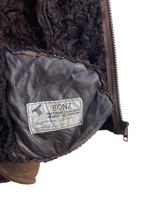 Vintage BONZ Shearling Lamb Skin Leather Vest - Gem